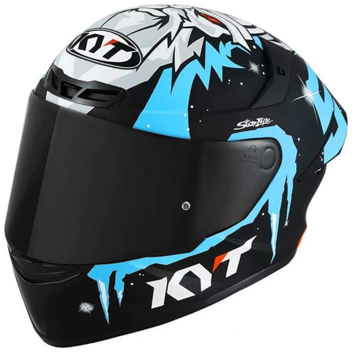 Capacete Kyt Fechado TT Course Masia Winter Test Preto Azul